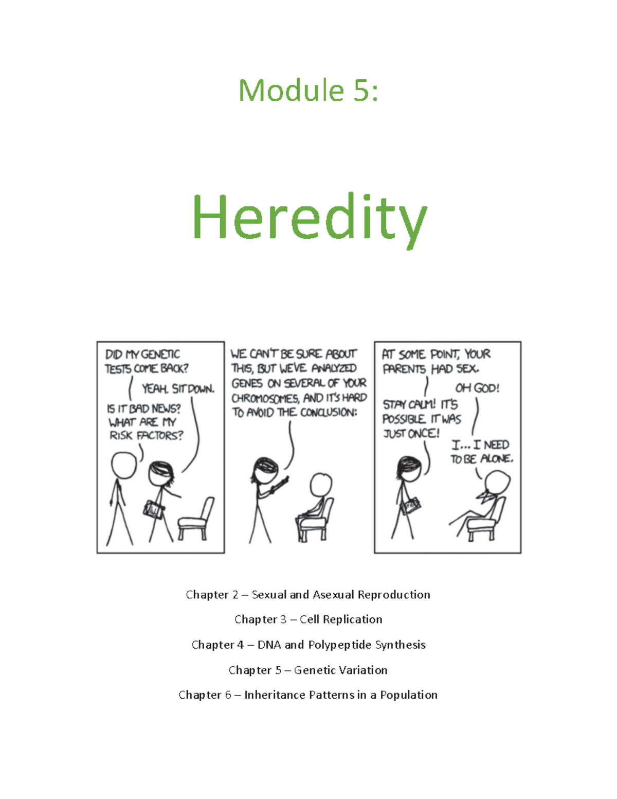 Module 5: Heredity - Reproduction, DNA, and Genetic Variation Insights ...
