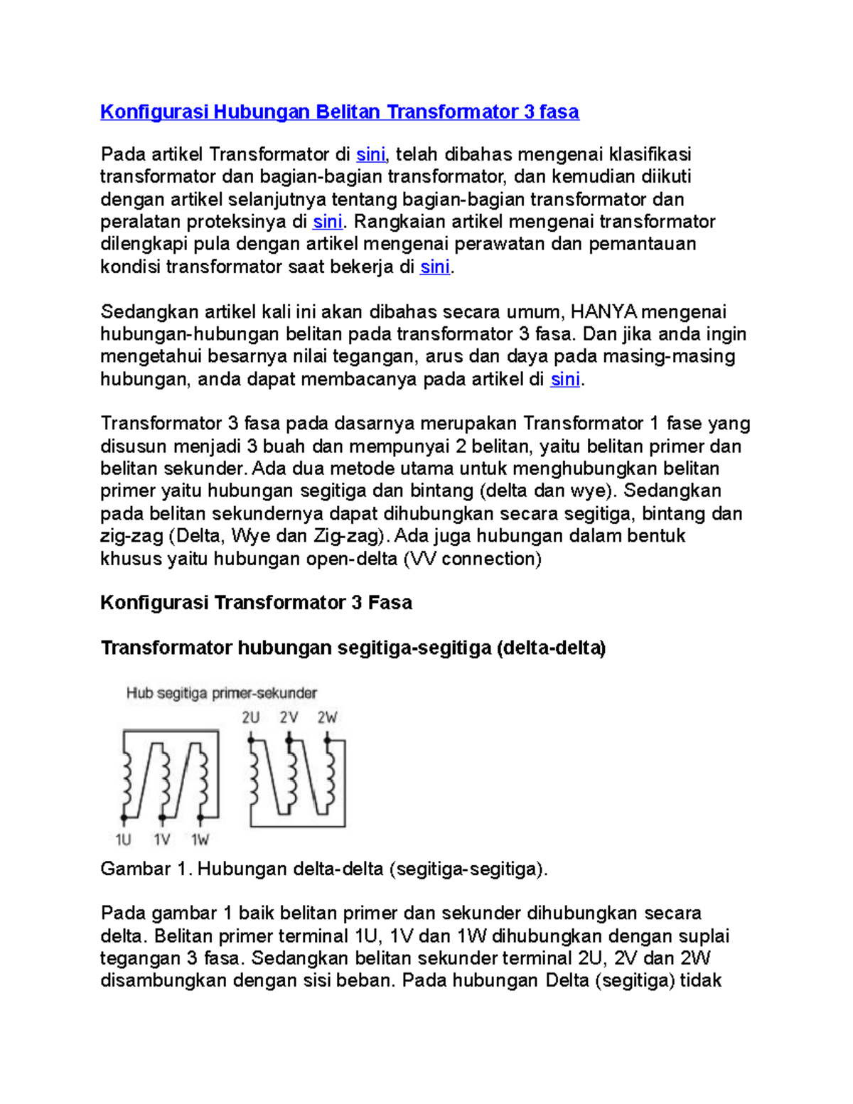 Konfigurasi Hubungan Belitan pada Transformator 3 Fasa - Studocu