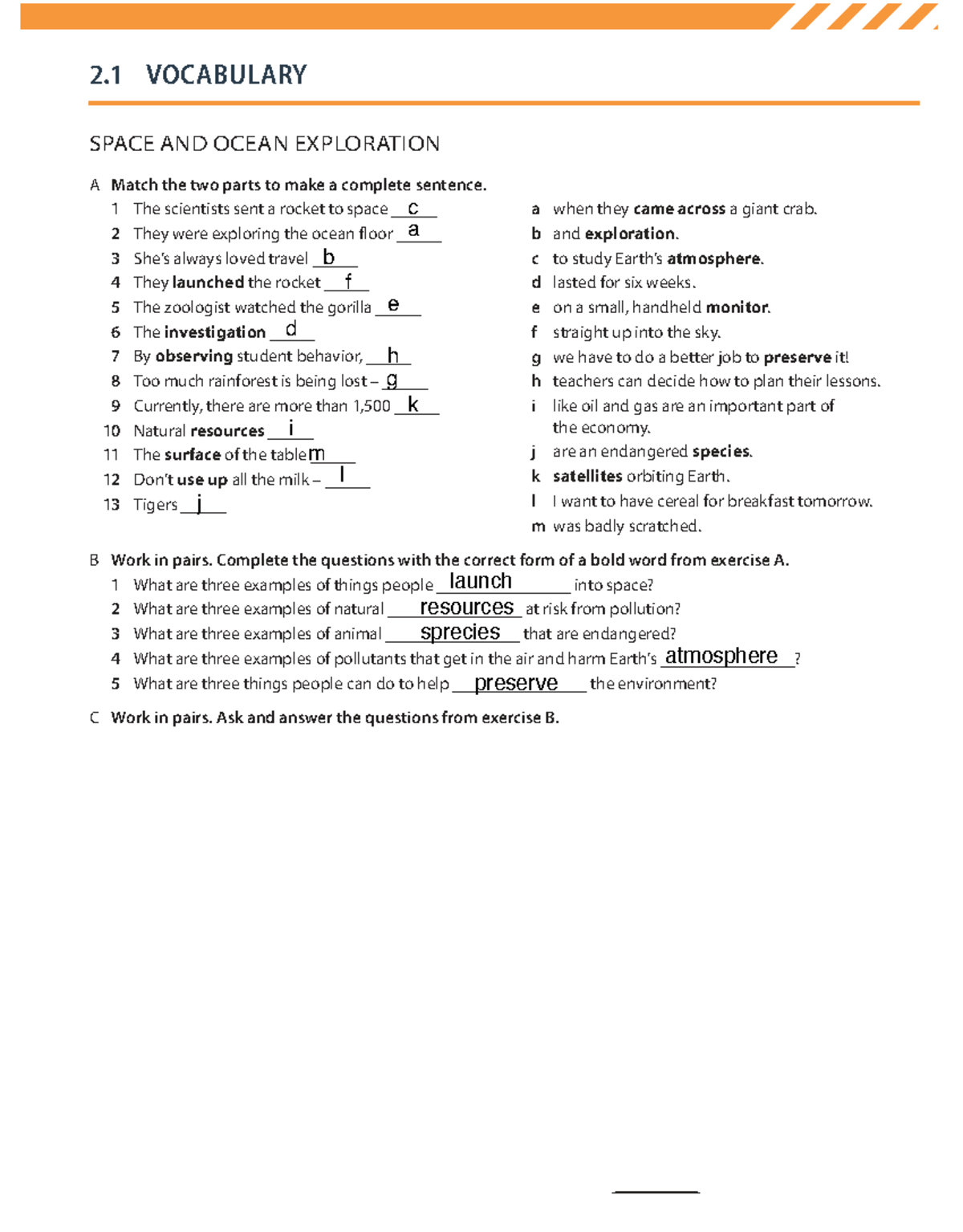 Evolve 5 BUS Program Lesson Plan 2: Vocabulary & Exploration Activities ...