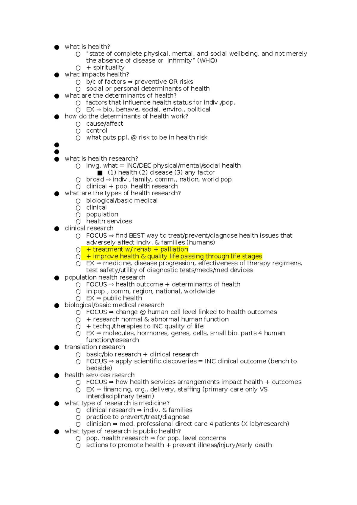 Unit 1: The Health Research Process (Chapter 1) Overview - Studocu
