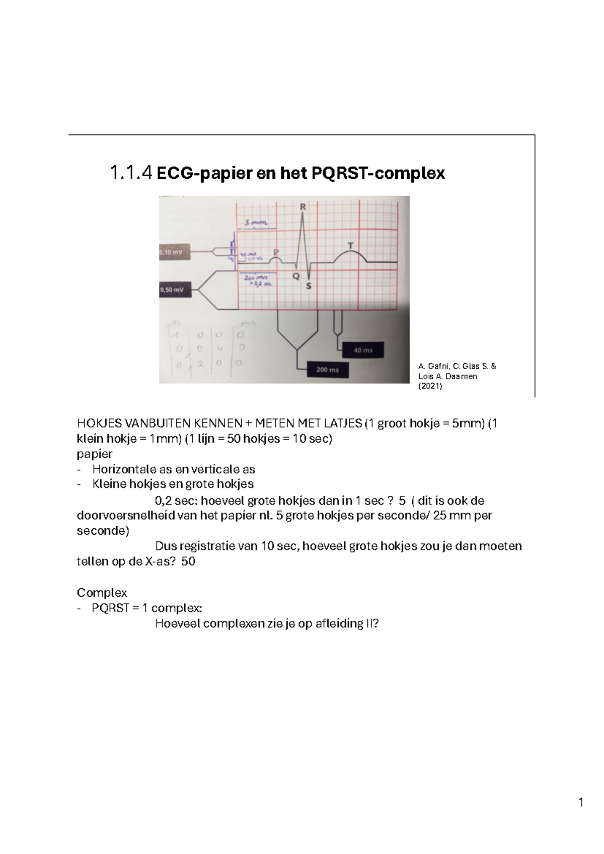 Belangrijkste ECG-Analyse en PQRST Complex - HOKJES 101 - Studocu