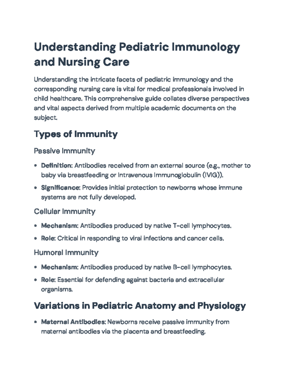 Pediatric Immunology and Nursing Care: A Comprehensive Guide ...