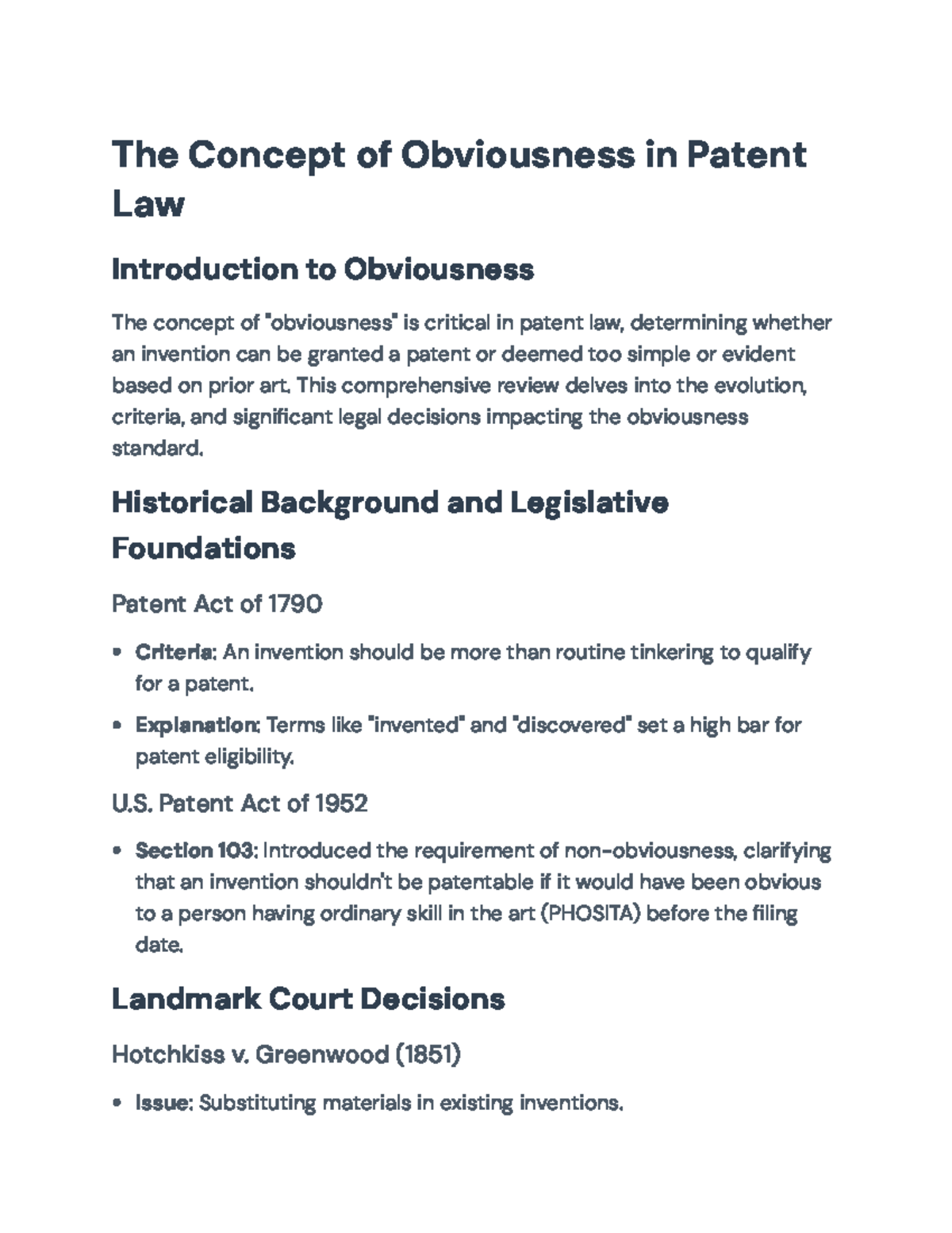 Understanding the Concept of Obviousness in Patent Law: A Comprehensive ...