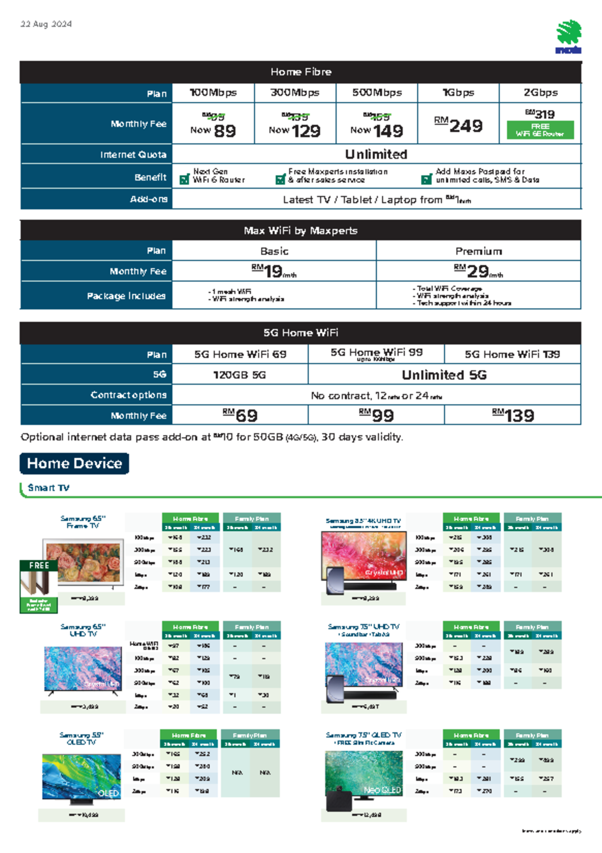 Leaflet-Fibre-Wi Fi-ENG - Home Device Samsung 65”UHD TV Home Fibre ...