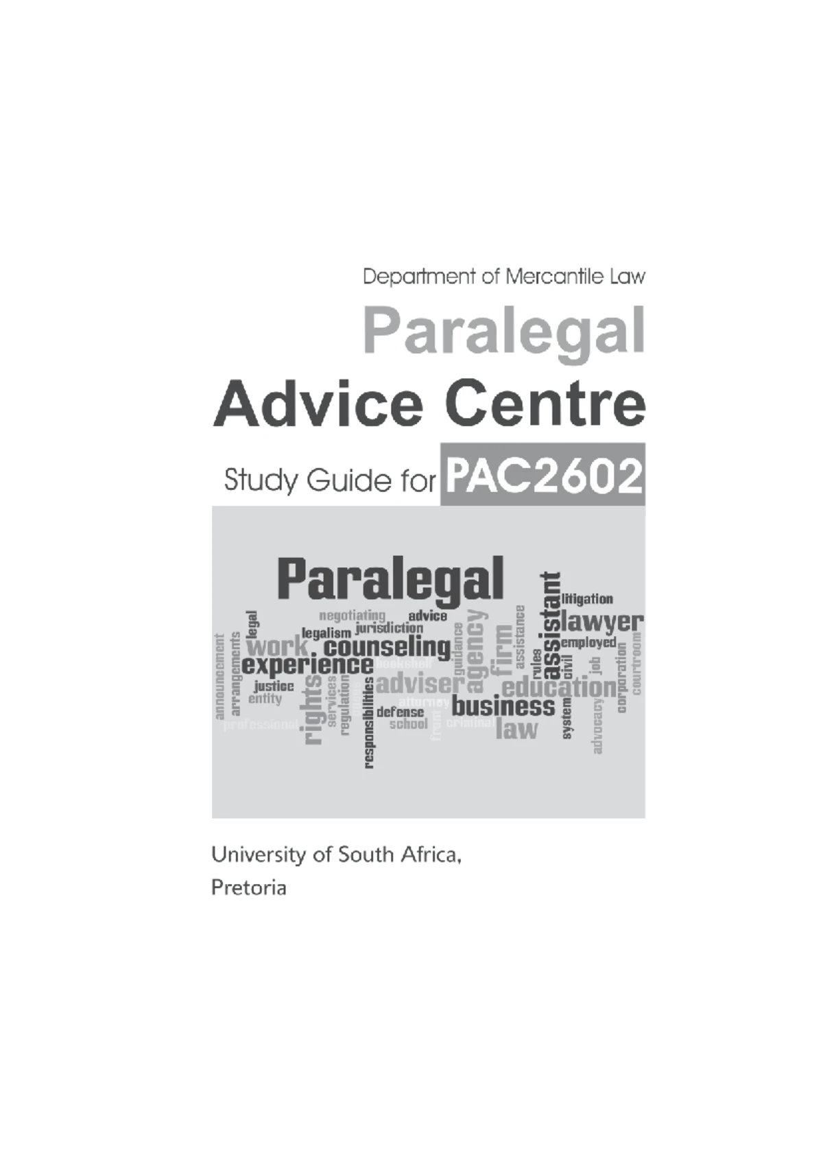 PAC2602 Final Exam Study Notes: Paralegal Advice Center Overview - Studocu