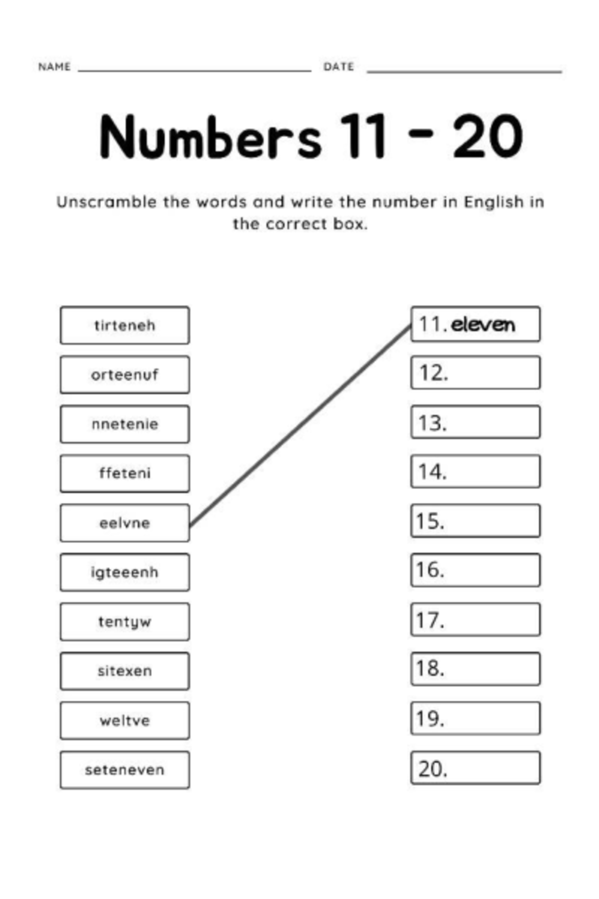 LBR Activity 5: Unscramble & Write Numbers in English - Studocu