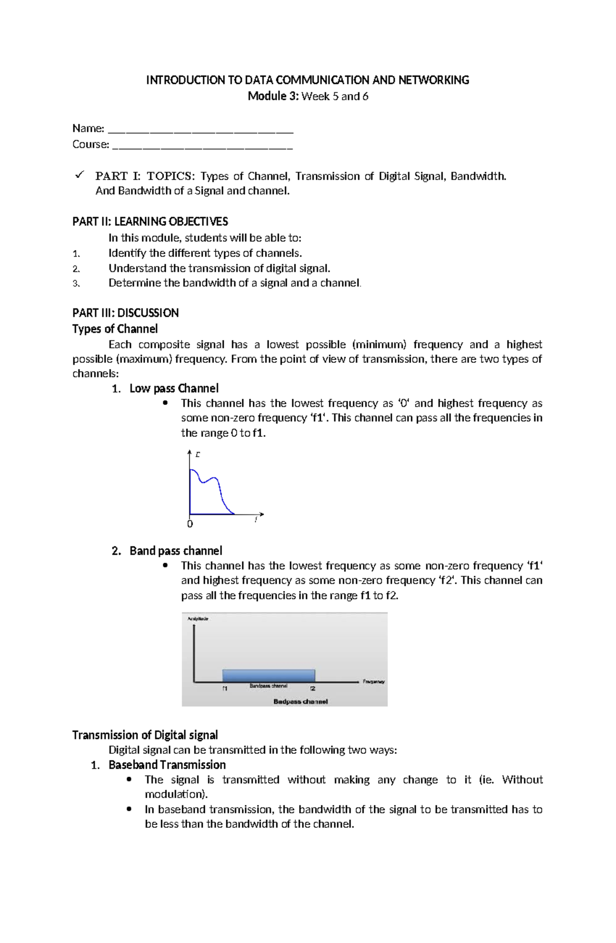 DCN Module 3 week 5 6 - file - INTRODUCTION TO DATA COMMUNICATION AND NETWORKING Module 3: Week ...