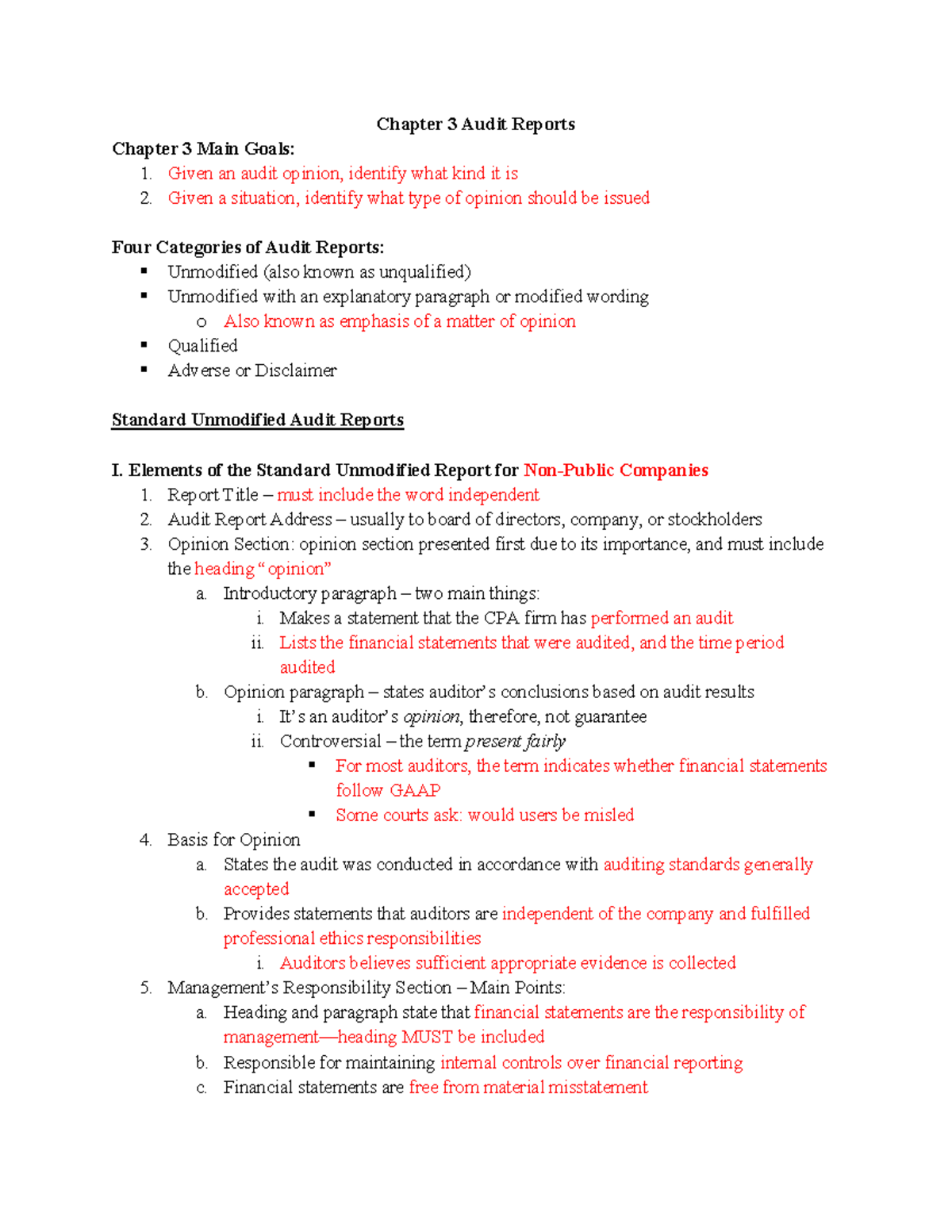 Chapter 3: Understanding Audit Reports and Their Types - Studocu