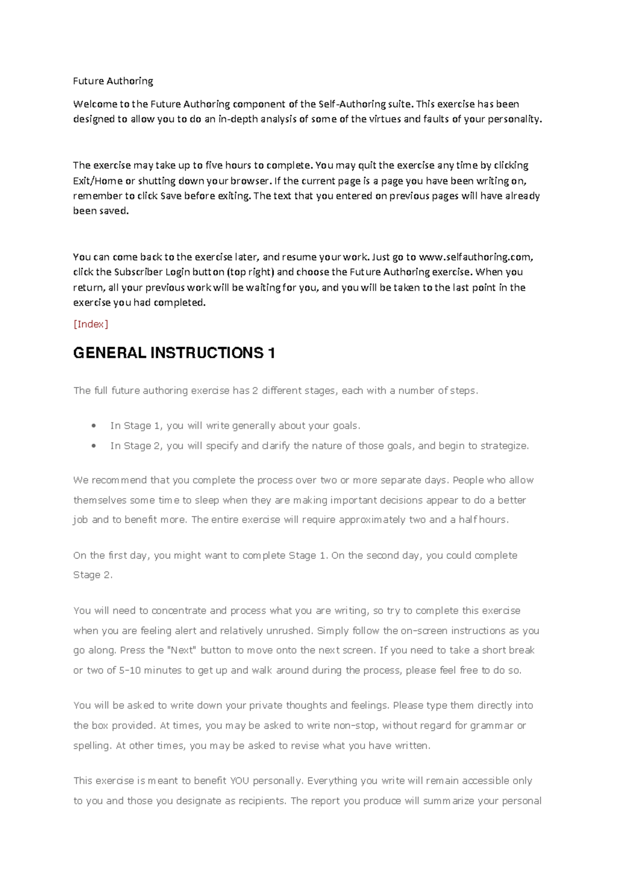 Future Authoring: A Guide to Your Best Self and Goals - Studocu