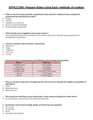Sithkop 013 Student Assessment Tasks - SITHKOP013 Plan cooking operations- Student Assessment ...