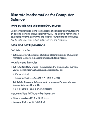 Basic Set Theory and Operations - Discrete Mathematics Overview - Basic ...
