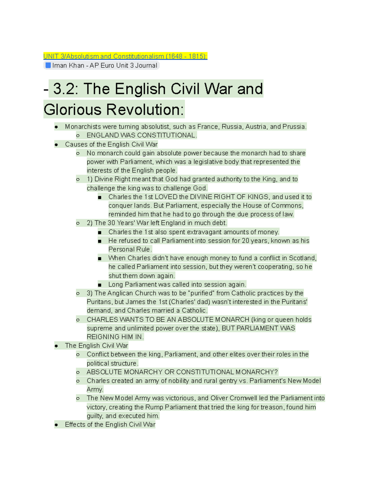 AP Euro Unit 7 Journal: Nationalism & Political Developments (1815-1914 ...