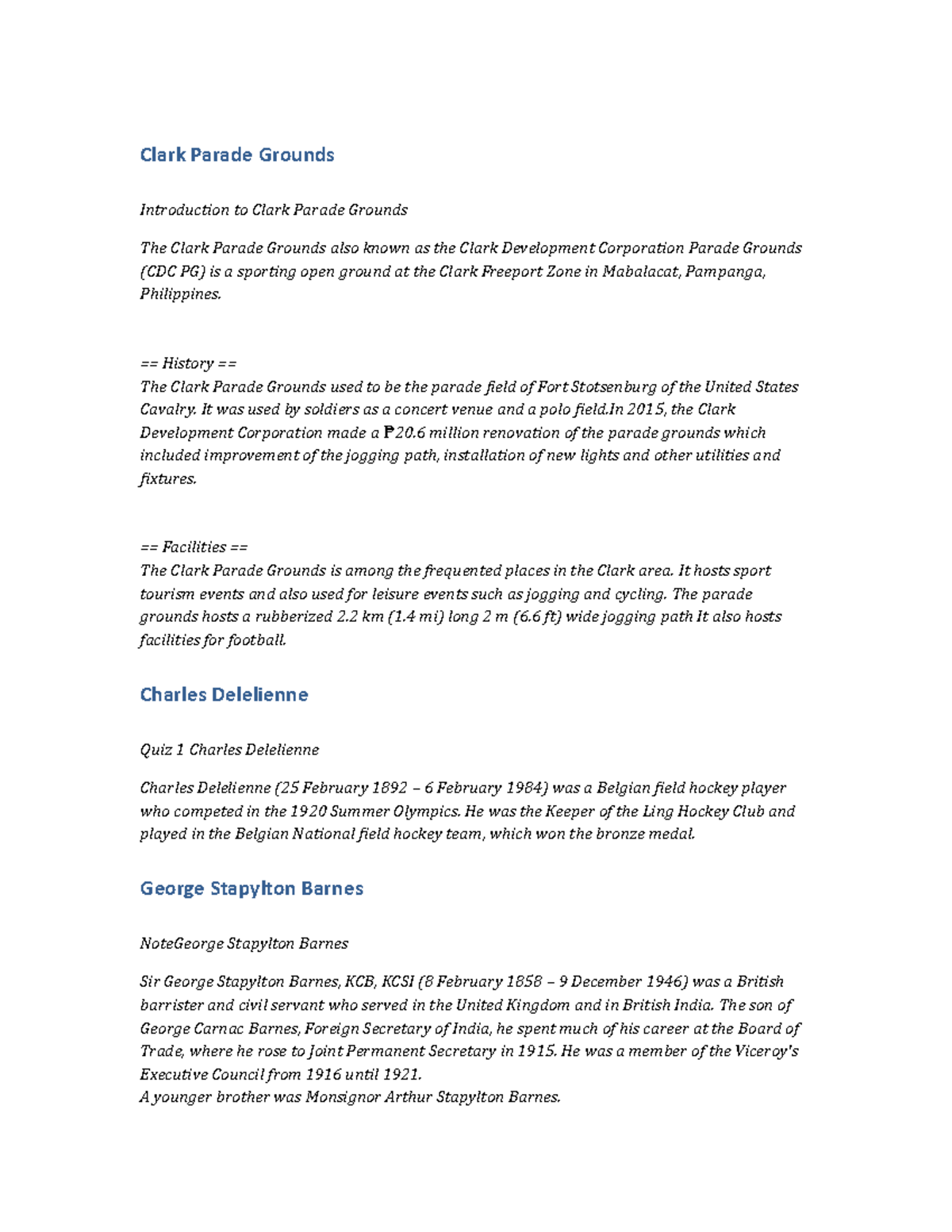 PSY167 Essay Clark Parade Grounds - Copy - Clark Parade Grounds ...