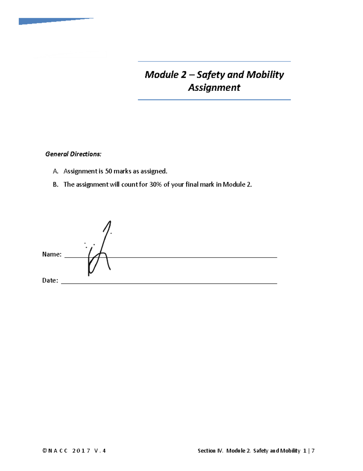 Safety Mobility Assignment 2 - Module 2 – Safety and Mobility ...