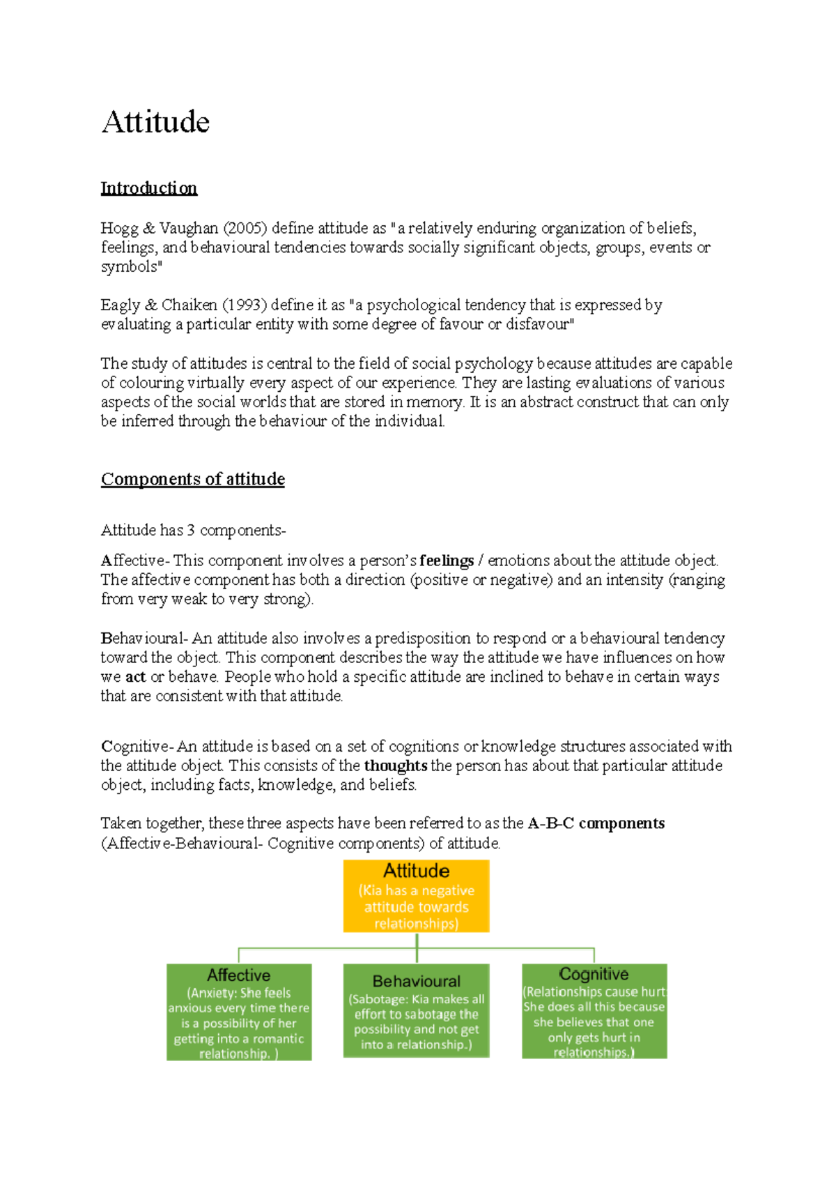 Social Psychology: Understanding Attitude and Its Components - Studocu