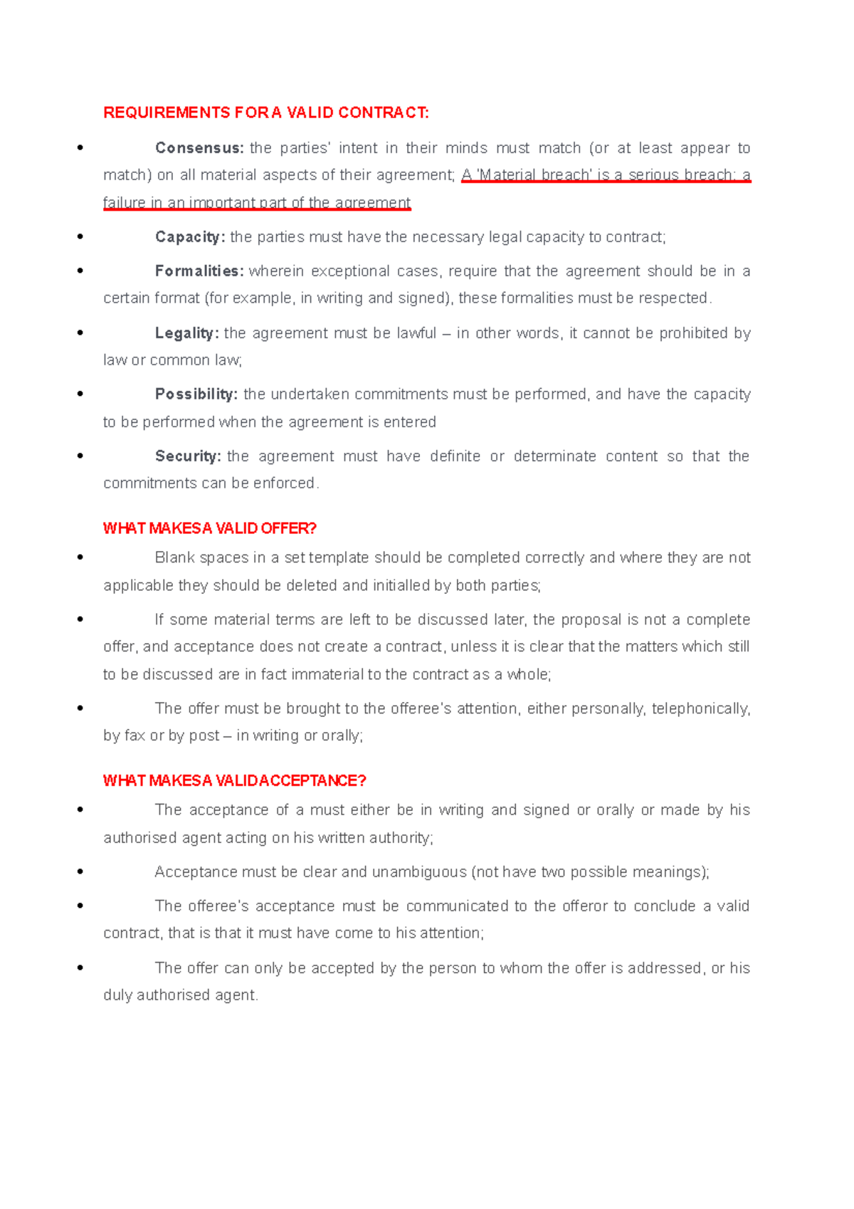 Law of Contract: Key Requirements, Breaches, and Remedies Explained ...