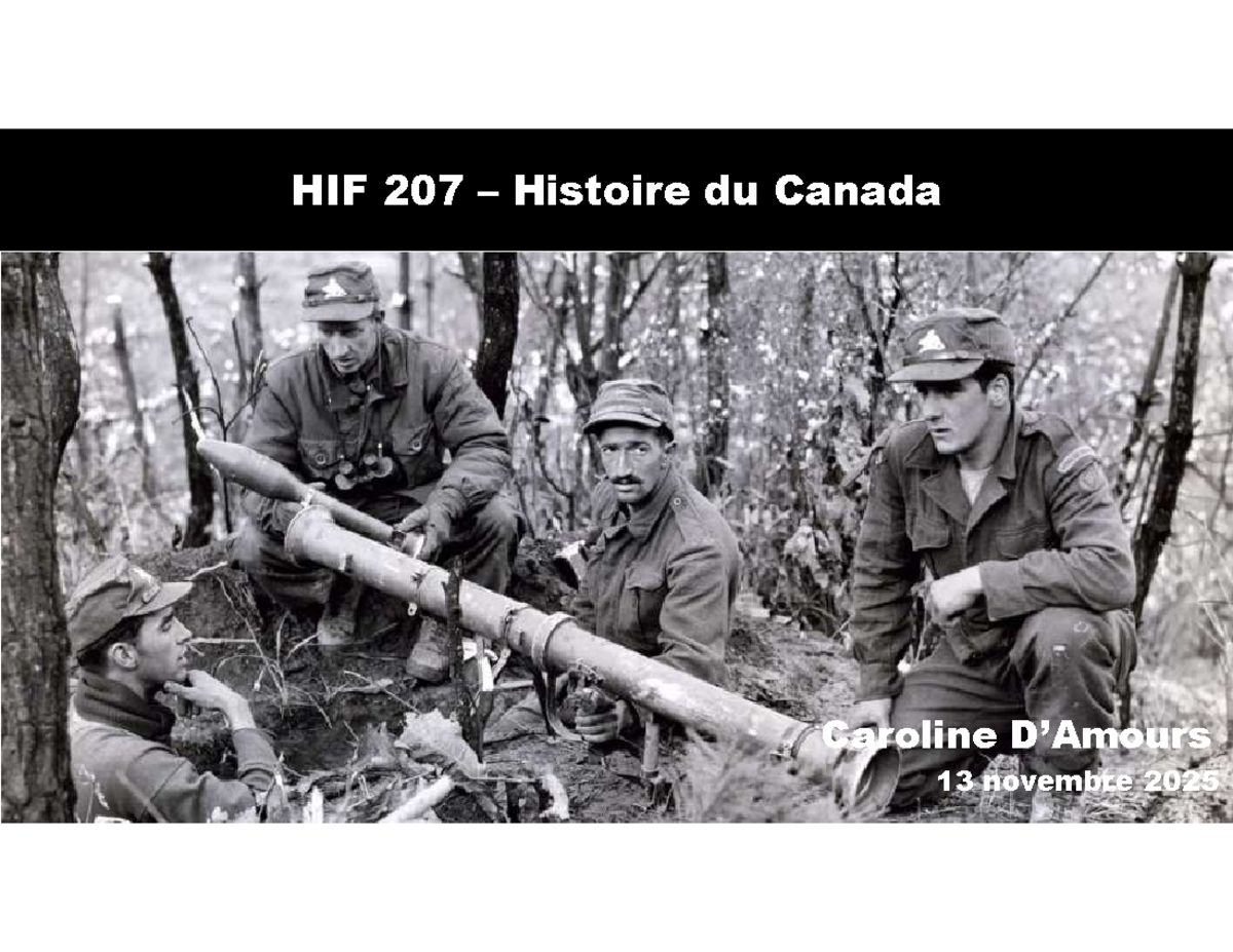 HIF 207 - La Guerre Froide et le Canada: Origines, Conflits et Défense ...