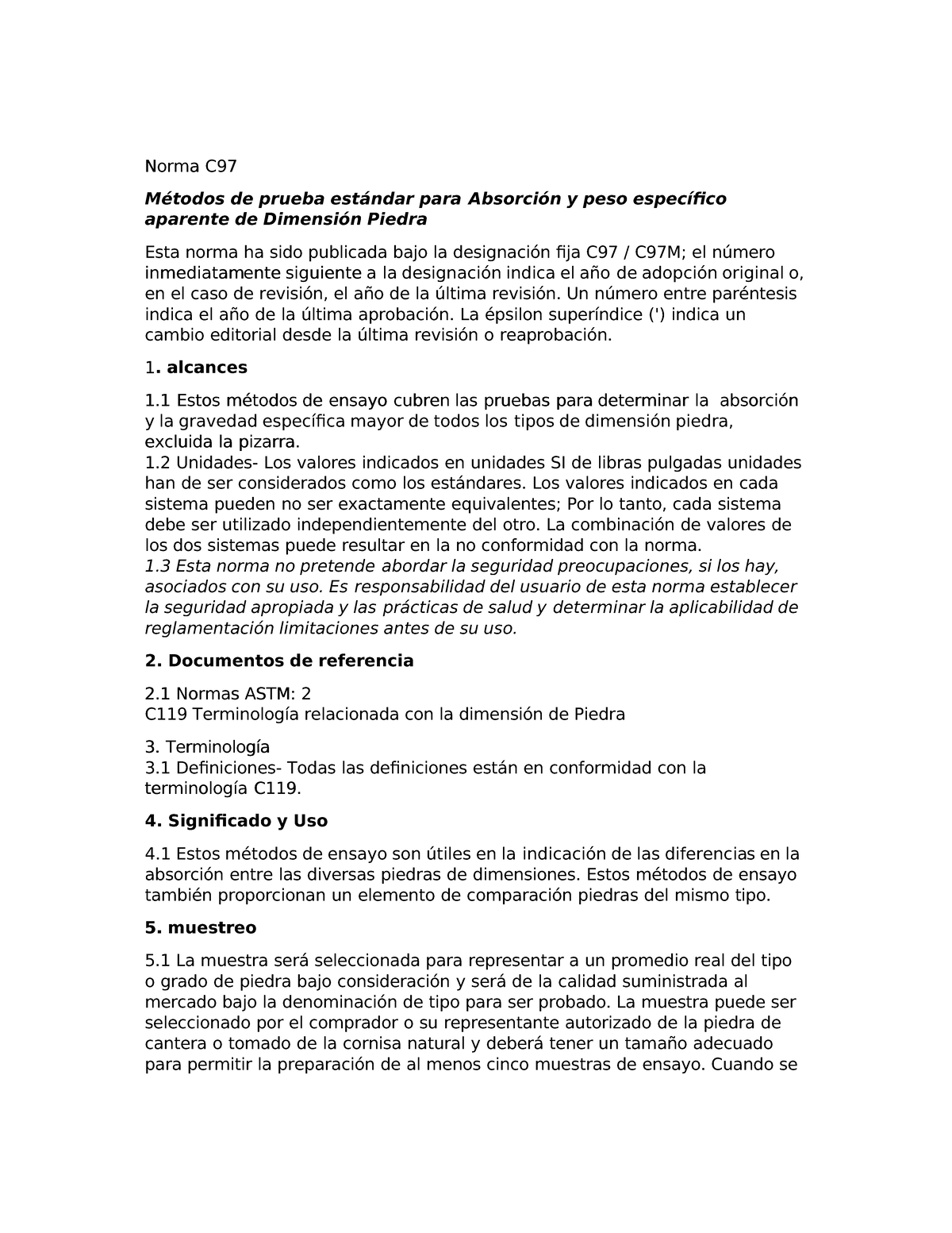 ASTM C97 - Métodos de Prueba para Absorción y Peso Específico de Piedra ...