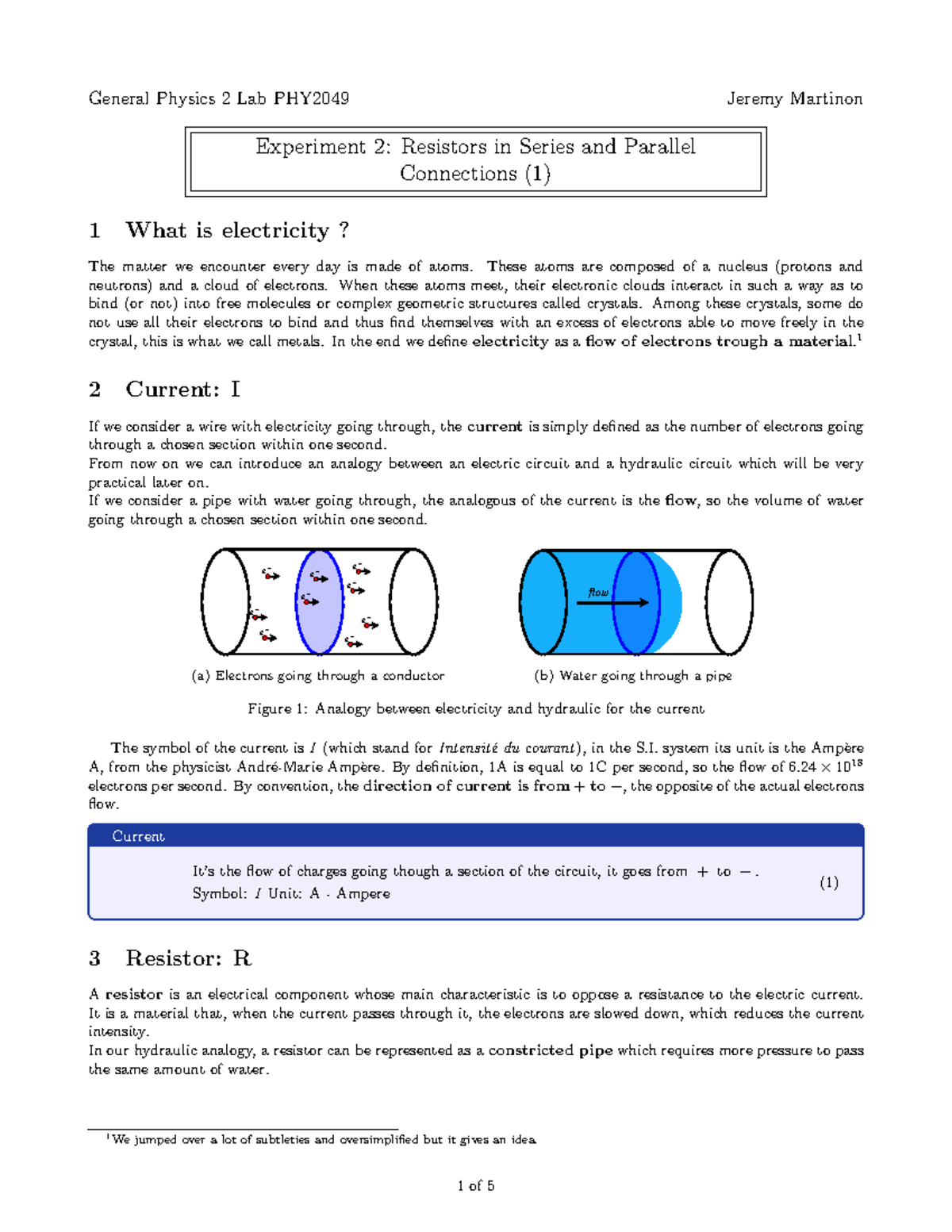 Experiment 2 theory - General Physics 2 Lab PHY2049 Jeremy Martinon ...