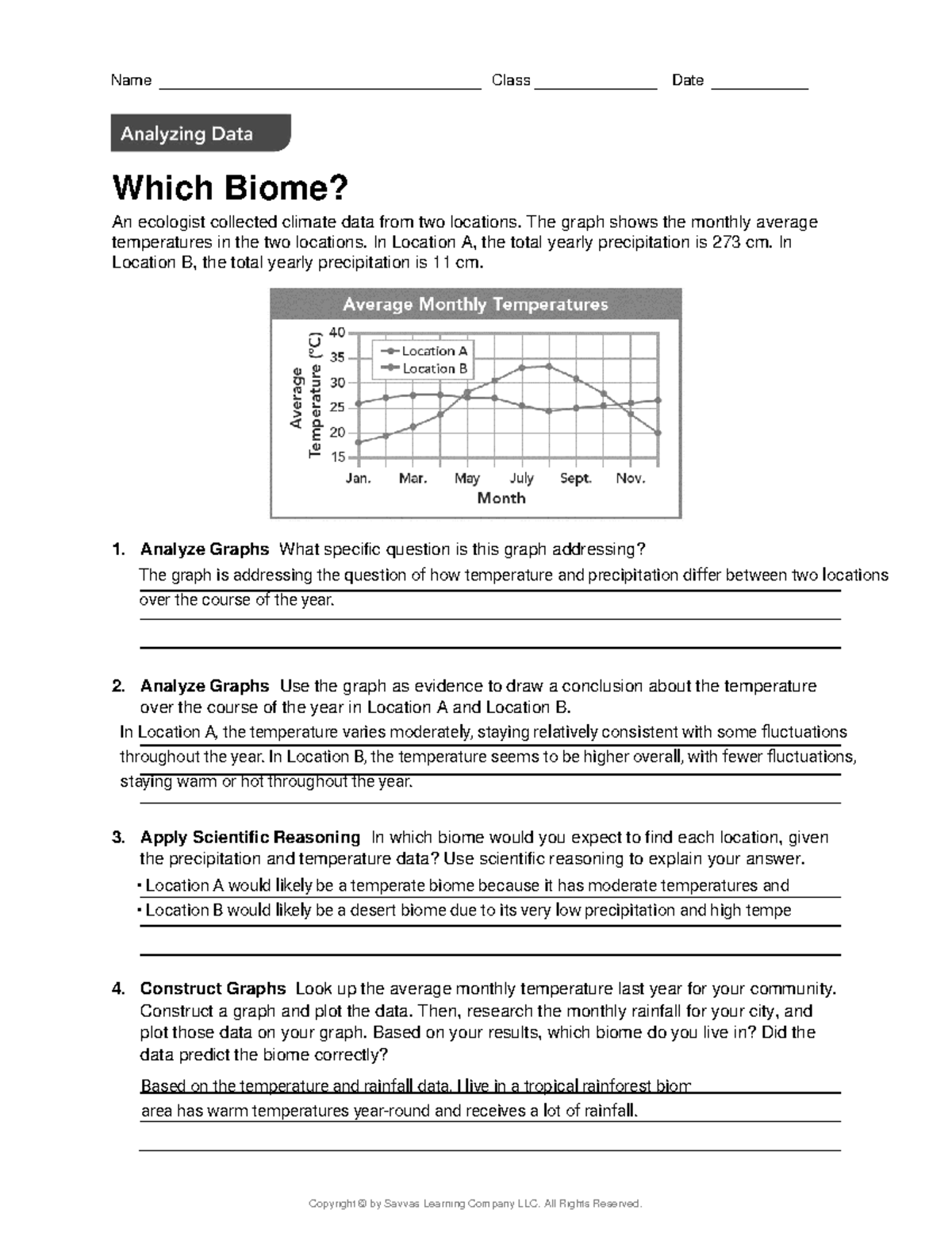 BIO CH03 Quiz on Analyzing Data from Two Biomes - Studocu