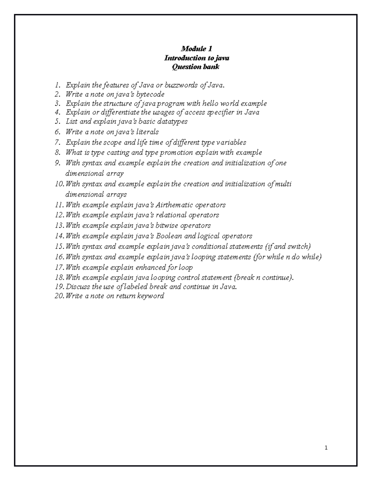 Bsc java all 3 units - Lecture notes 1,2,3 - Module 1 Introduction to ...