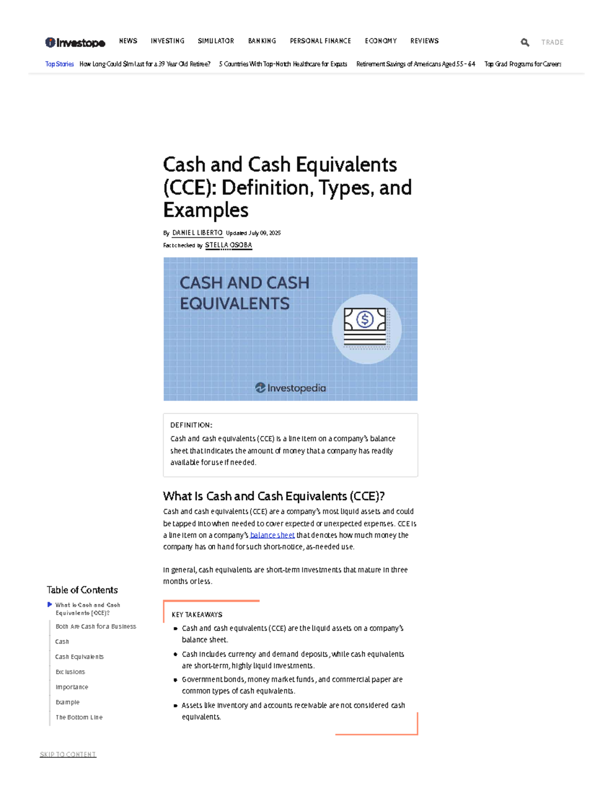 Cash and Cash Equivalents (CCE): Definition, Types & Importance - Studocu
