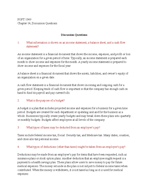 Chapter 12 - Discussion Questions - POFT 1349 Chapter 12, Discussion ...