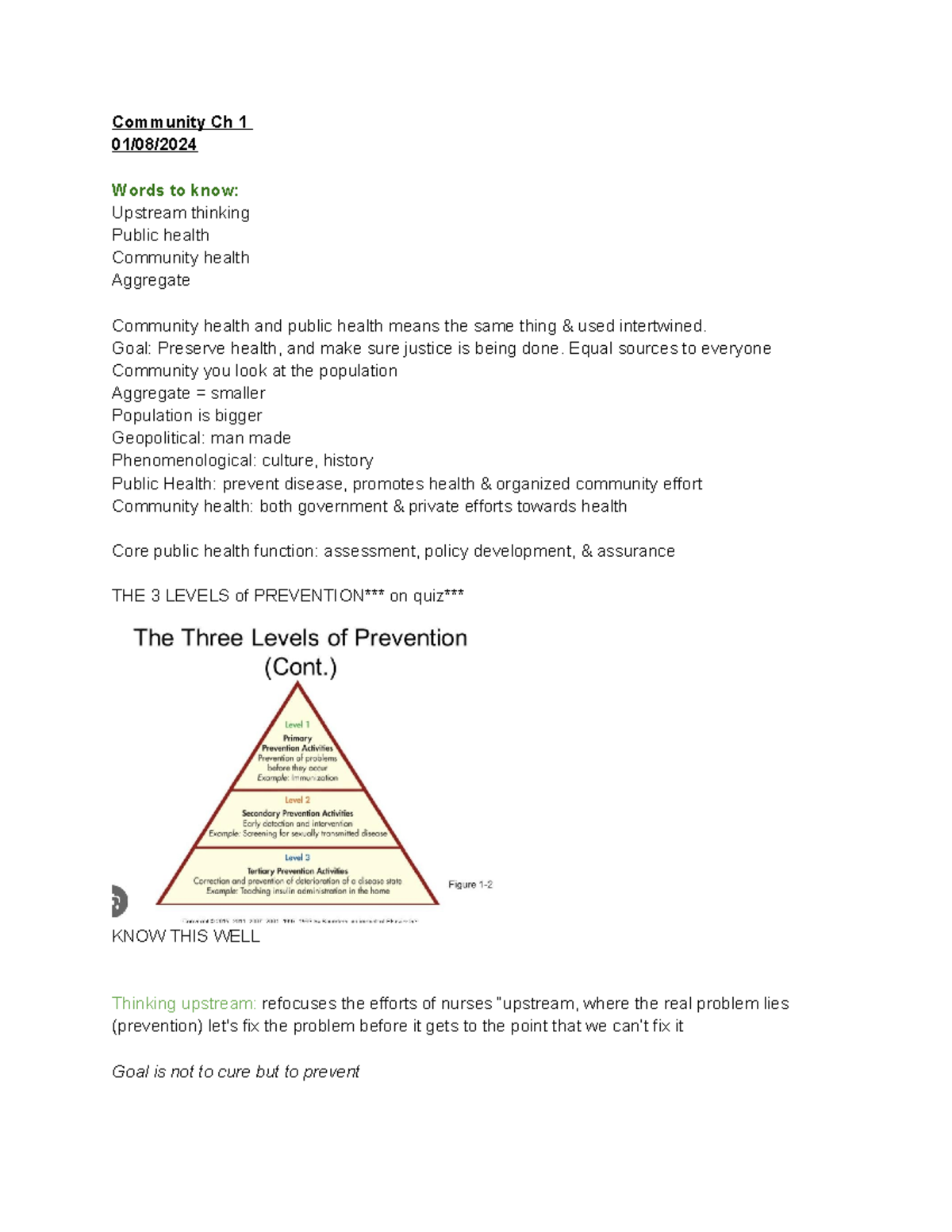 Community Health Lecture Notes Ch 1 2 Overview Studocu