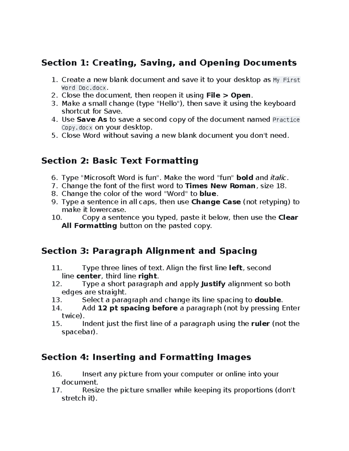Word Processing Basics: Creating & Formatting Docs (CS101) - Studocu