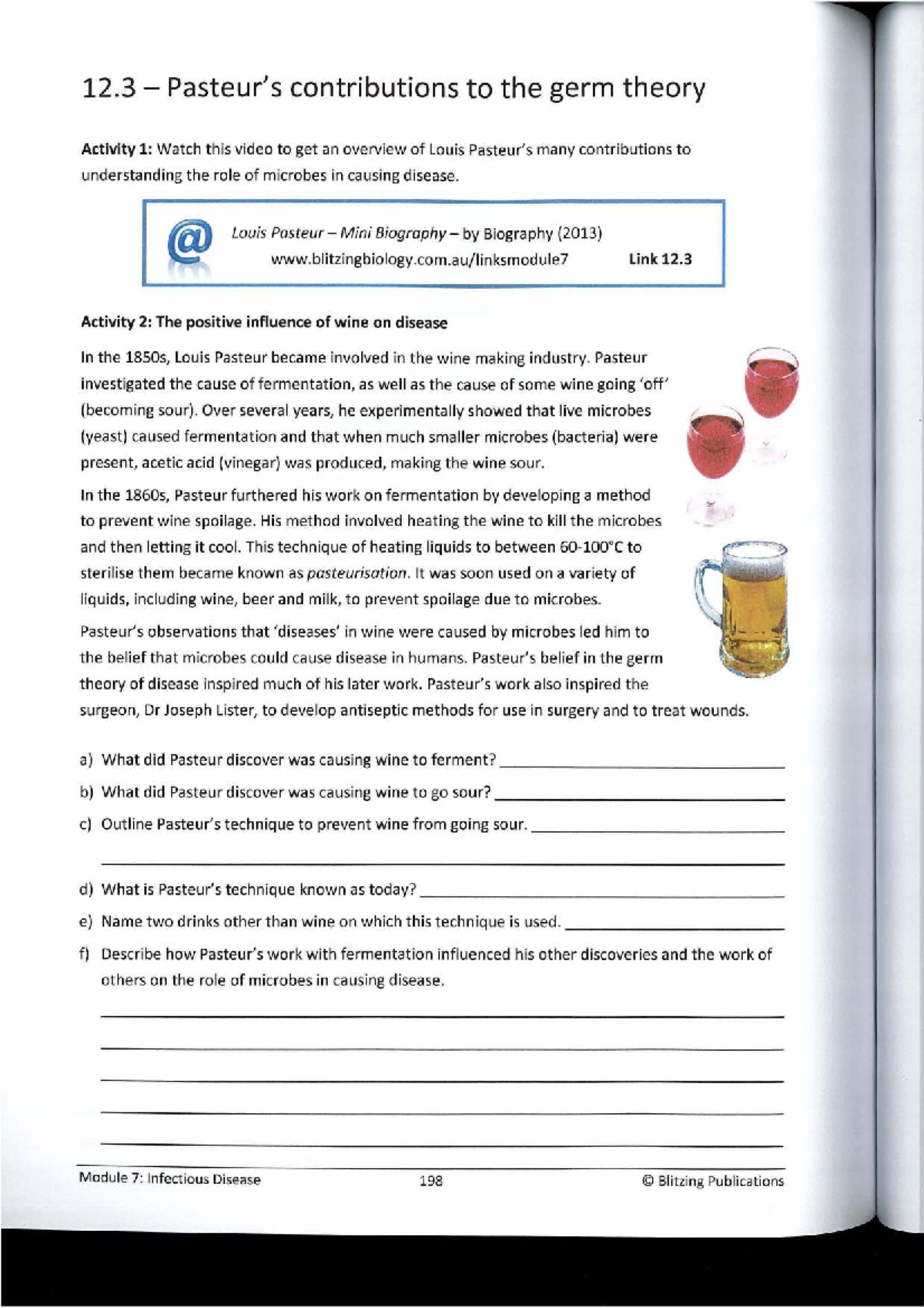 Louis Pasteur: Contributions to Germ Theory & Microbial Disease - Studocu