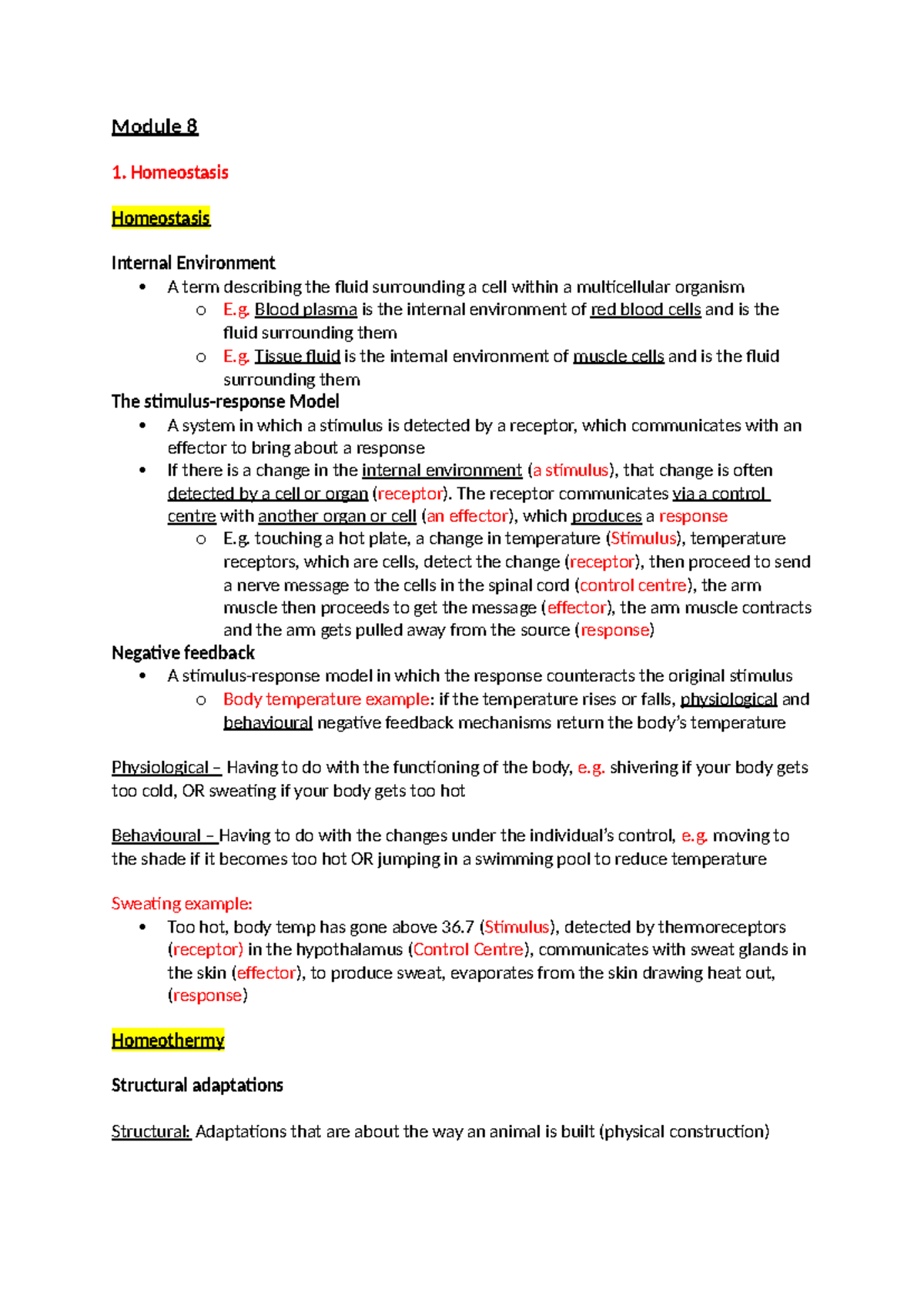 Module 8: Homeostasis, Nutritional Diseases, and Cancer Overview - Studocu