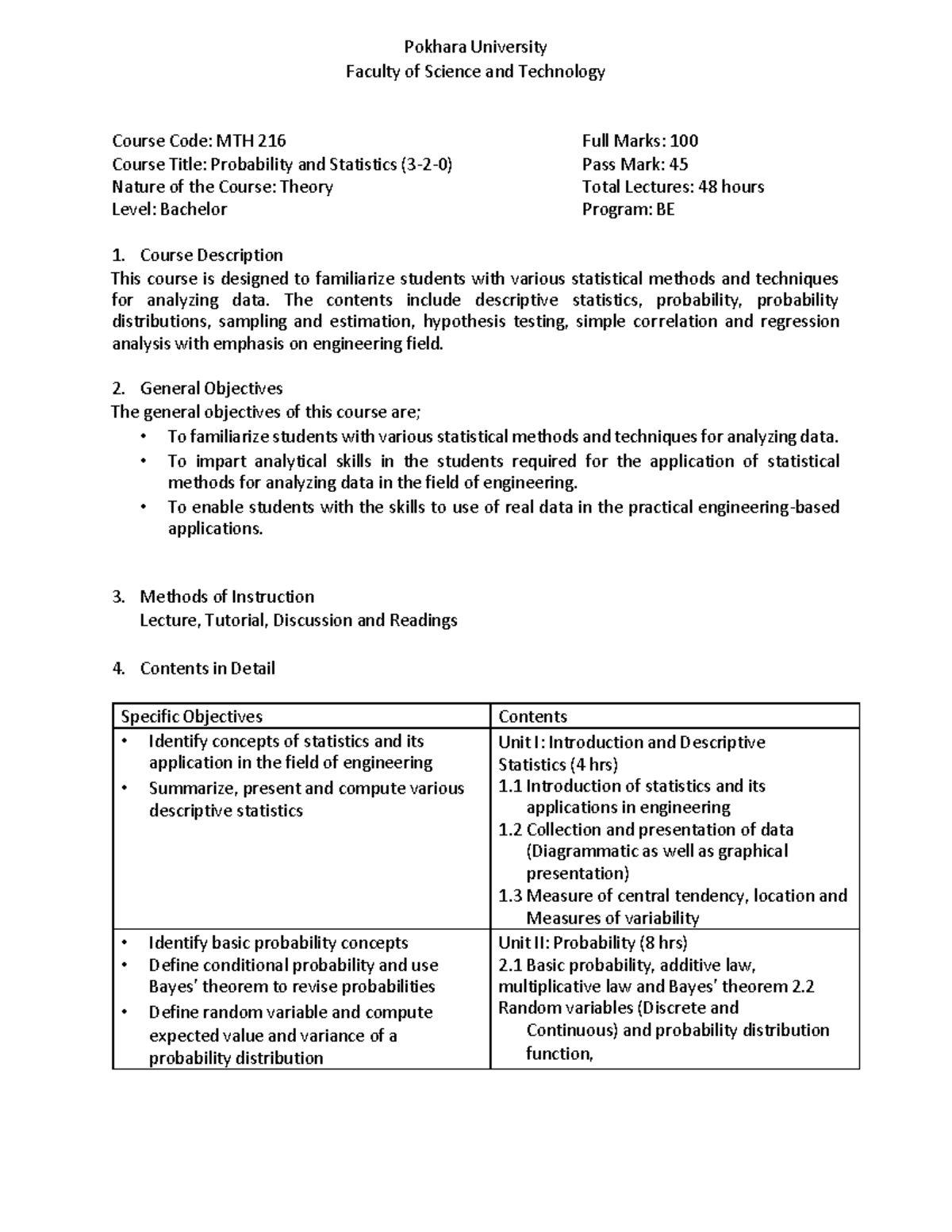 MTH 216: Comprehensive Guide to Probability & Statistics in Engineering ...