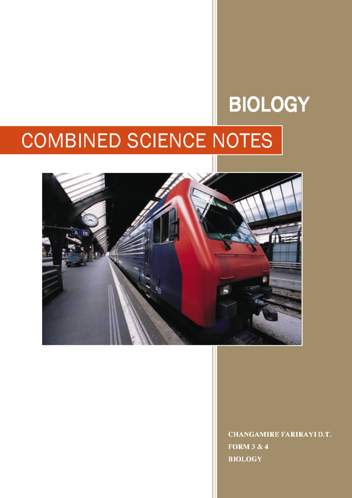 Combined Science Biology: Topics & Notes for Form 3 & 4 Students - Studocu