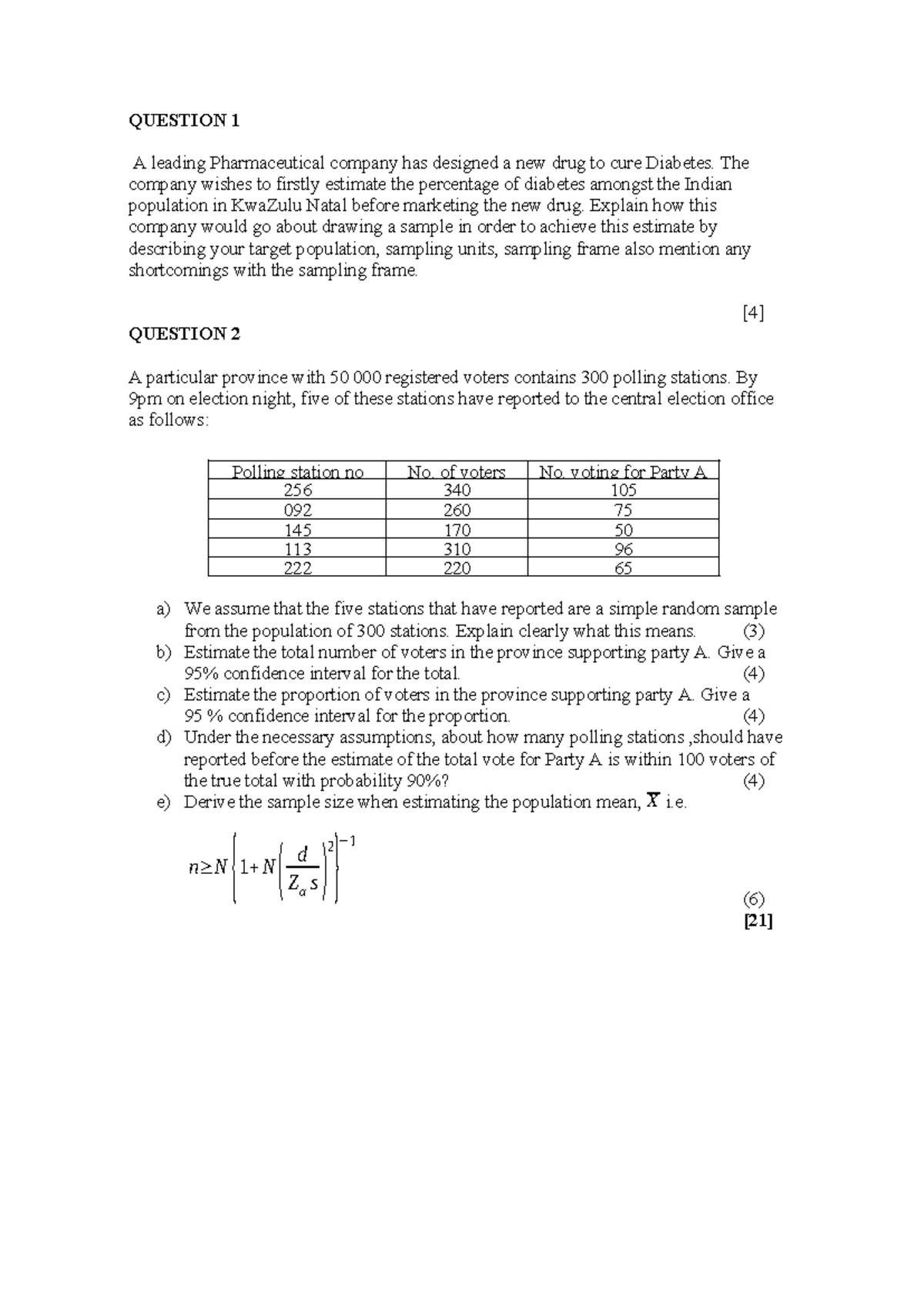 Revision Exam 2025: Statistical Sampling & Analysis Techniques - Studocu