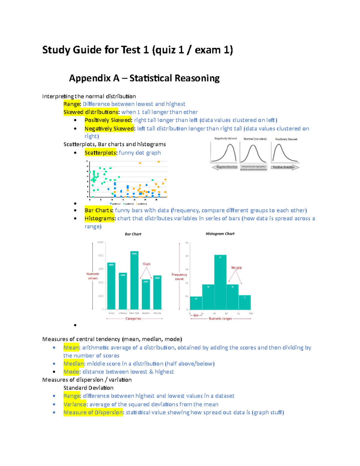 Study Guide for Final Exam 1101-G Spring 2025 - Study Guide for Test 1 ...