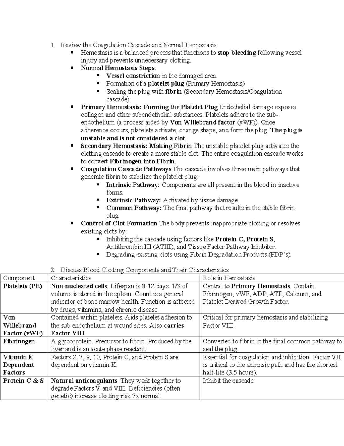Common Coagulation Tests and Their Clinical Significance (MED 101 ...