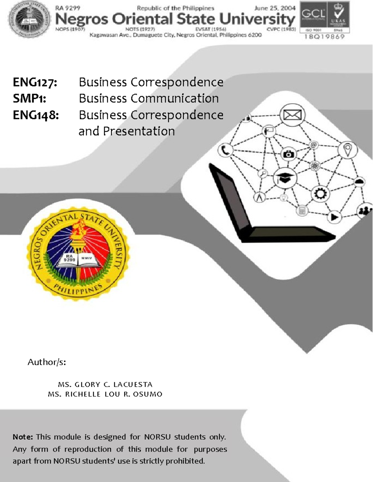 ENG 127 Module 2: Business Correspondence and Communication Skills ...