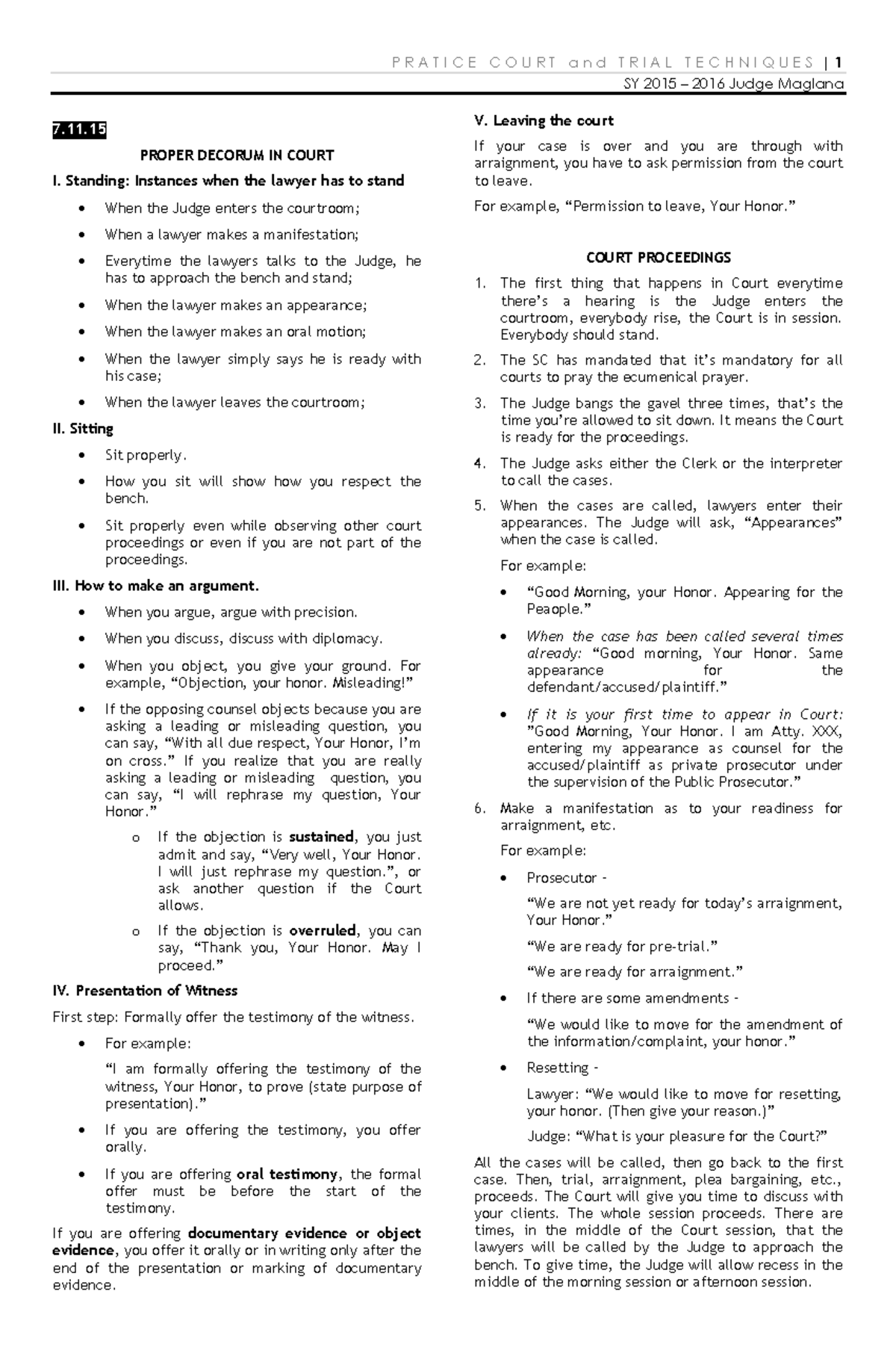 Courtroom Decorum: Navigating Proper Conduct in Legal Proceedings (SY ...