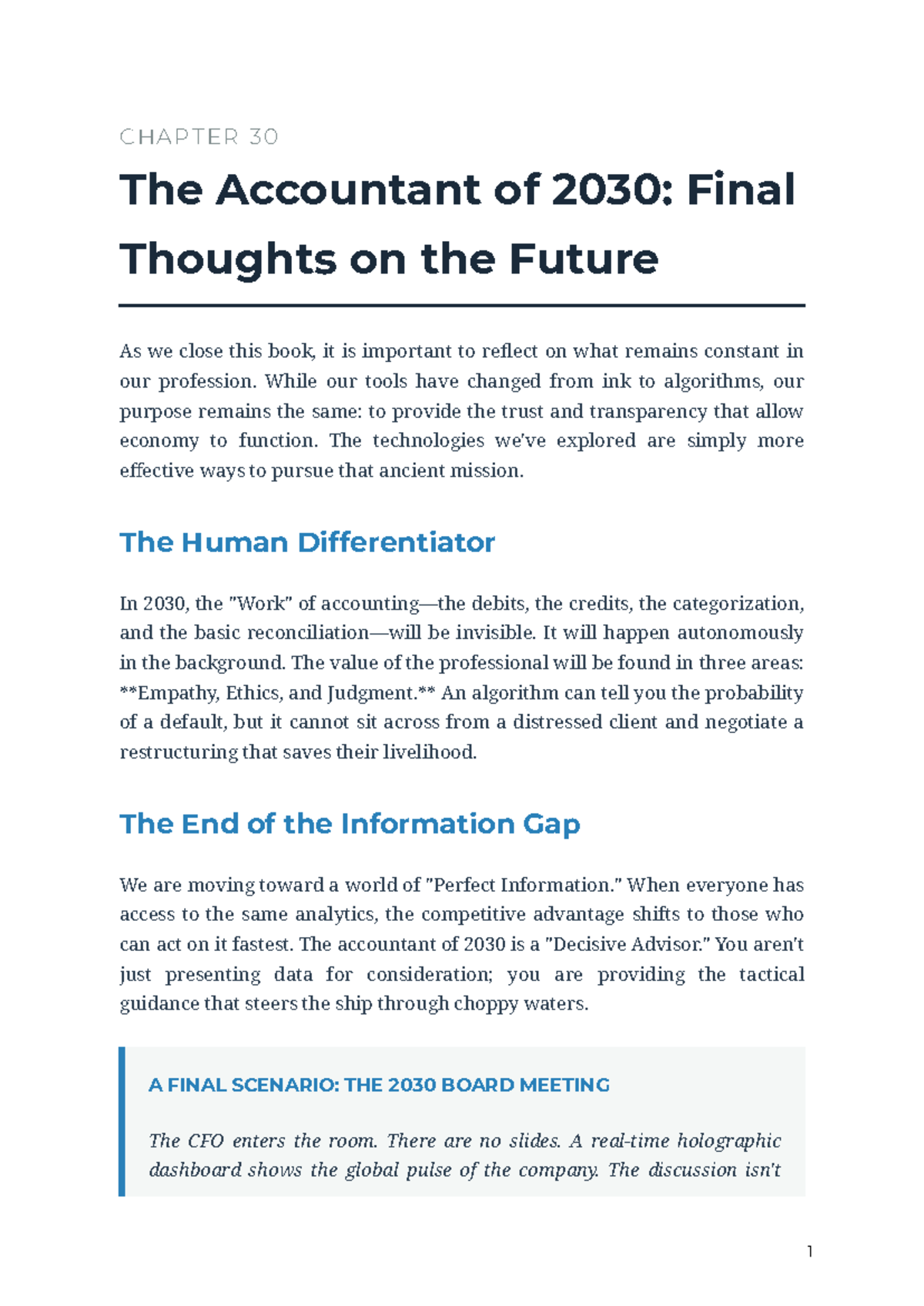 Chapter 30: The Accountant of 2030 - Final Thoughts on the Future - Studocu