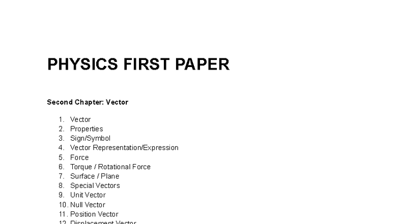 PHY1 HSC25 Syllabus: Vector Properties, Newtonian Mechanics & Energy ...