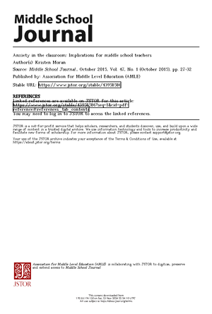 Researching Academic Stress and Anxiety in Students: Methodological ...