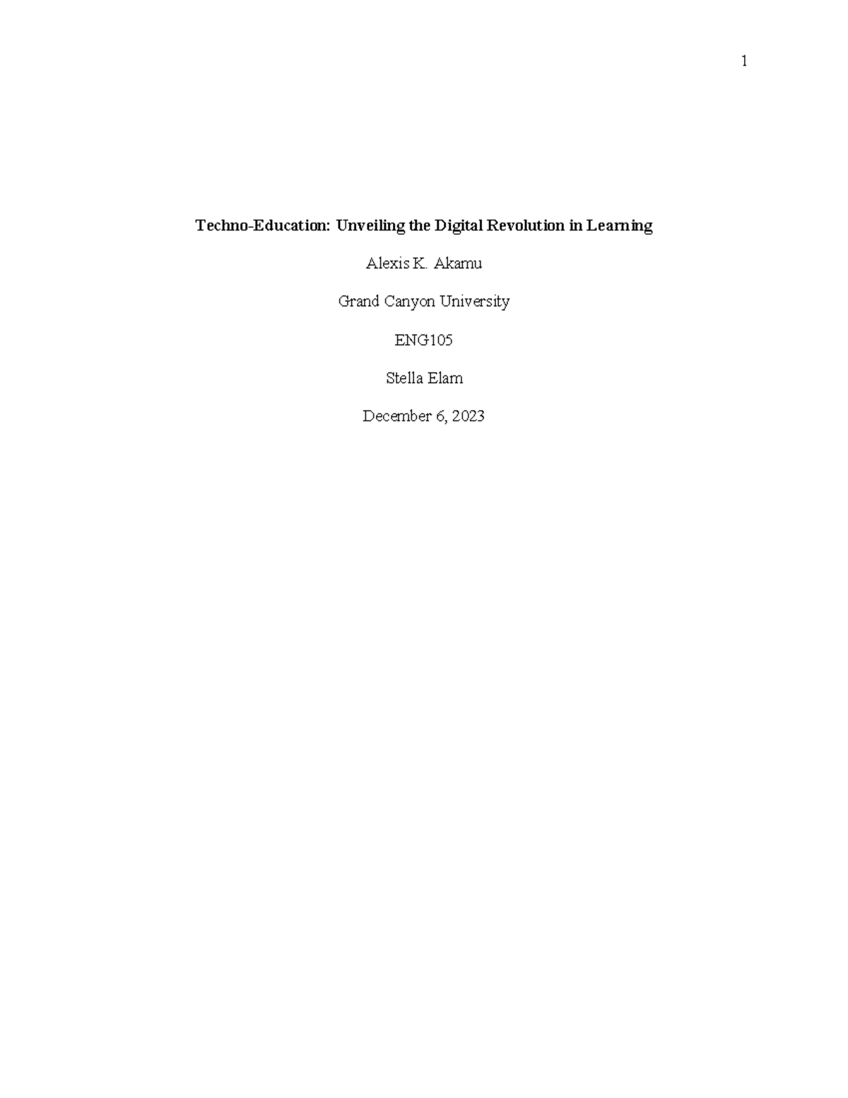 APA Typing Template without Abstract - Techno-Education: Unveiling the ...