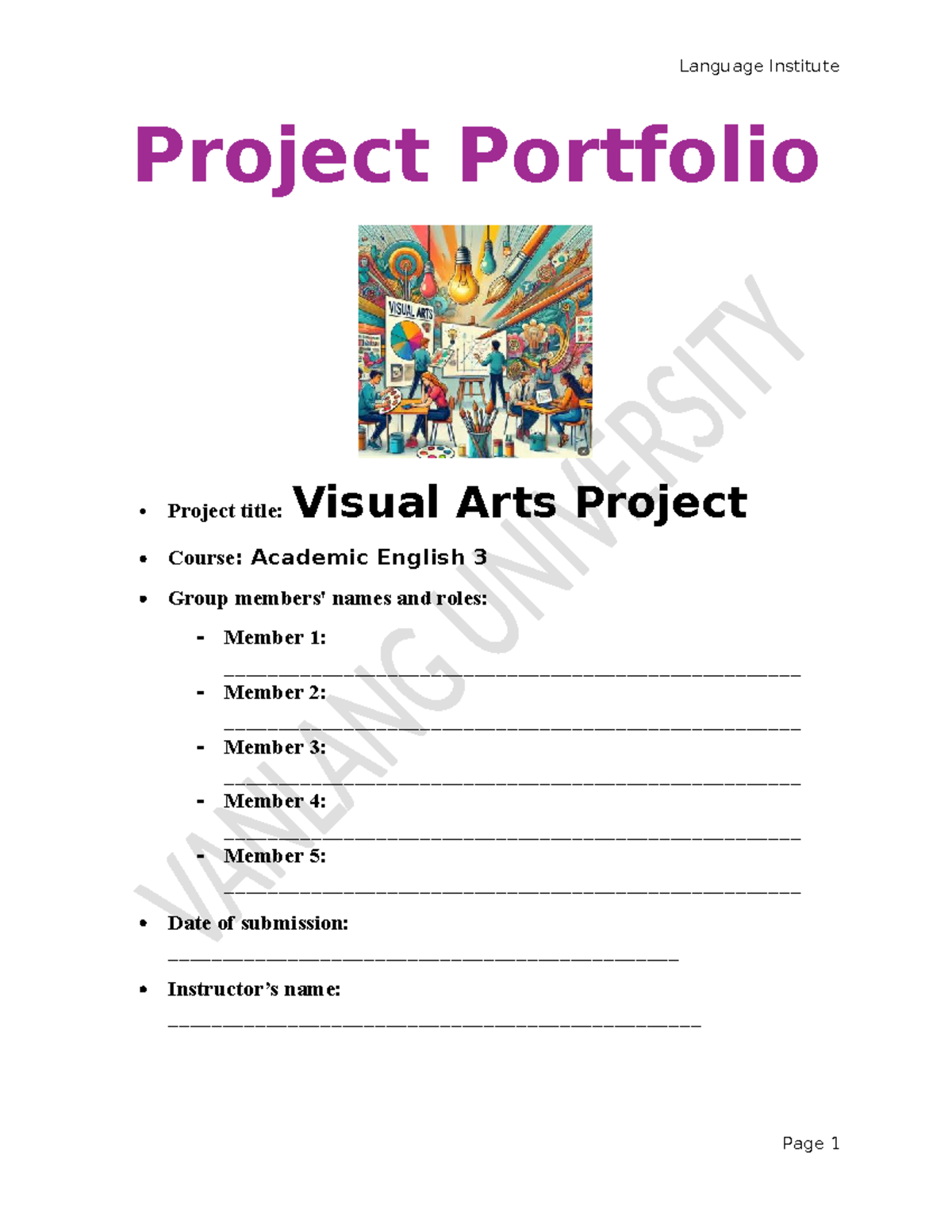 Academic English 3: Visual Arts Project Portfolio (Group 2) - Studocu