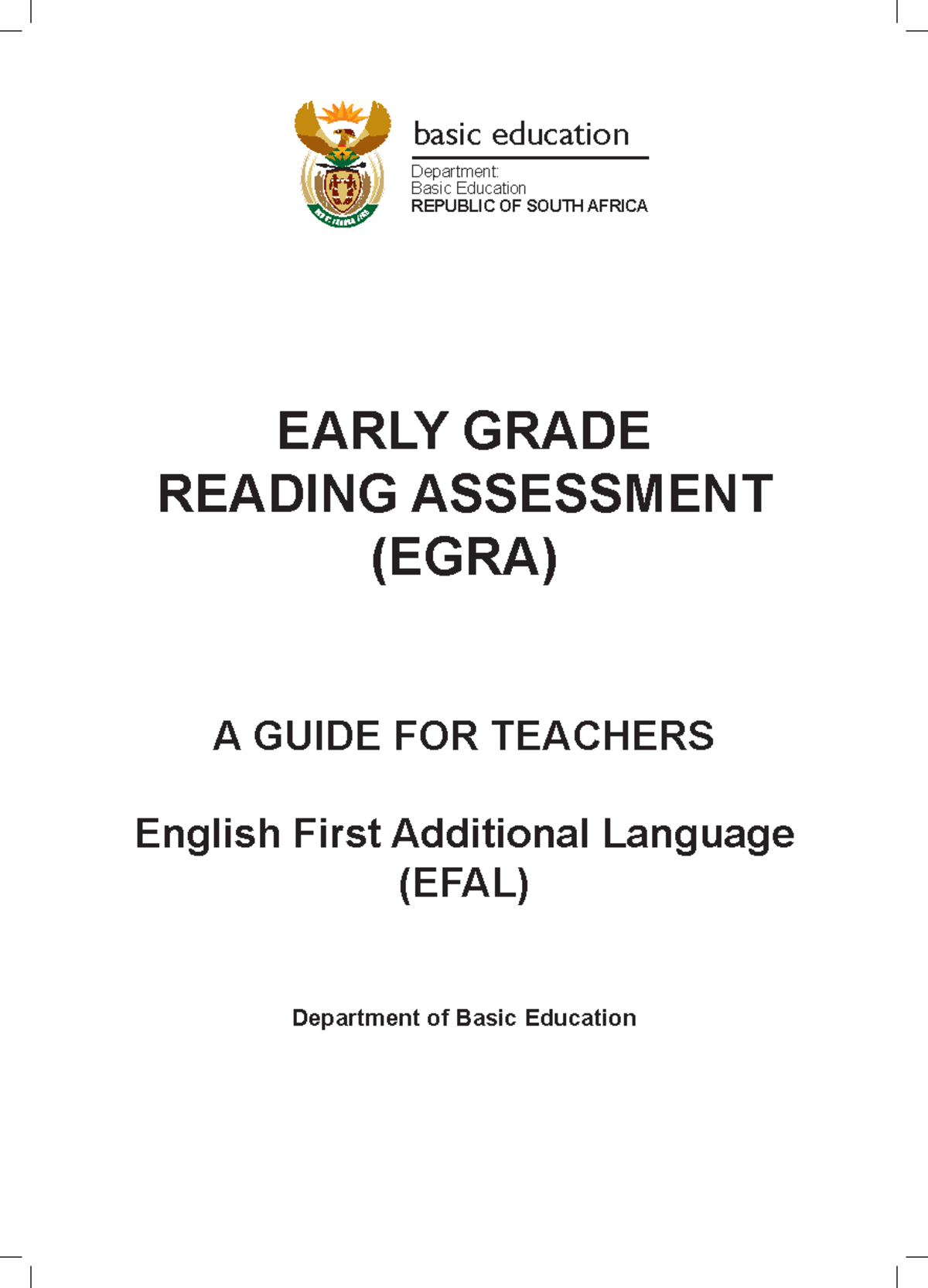 164050 EGRA Teacher's Guide for English First Additional Language - Studocu