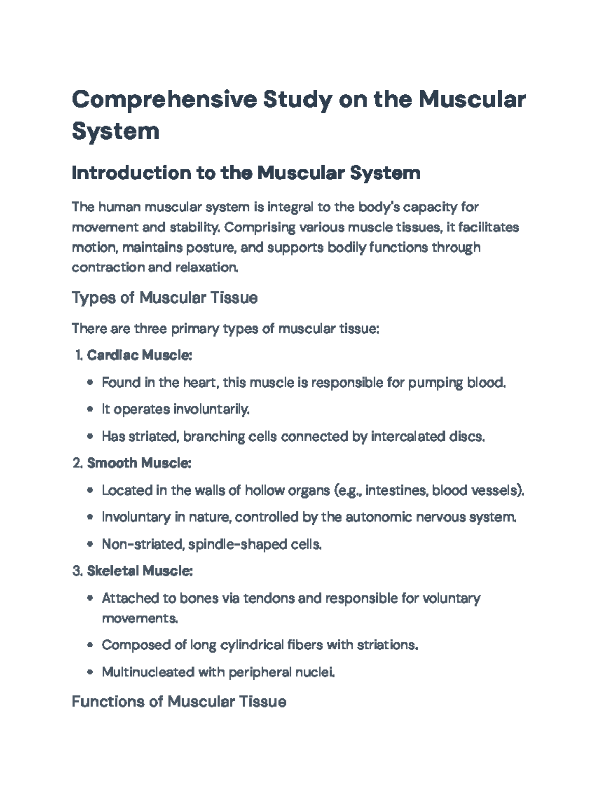 Comprehensive Overview of the Muscular System - Anatomy & Physiology ...