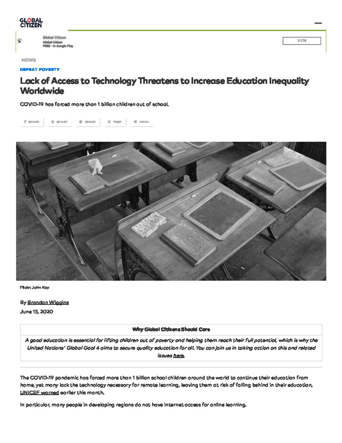 Lack of Access to Technology Threatens to Increase Education Inequality ...
