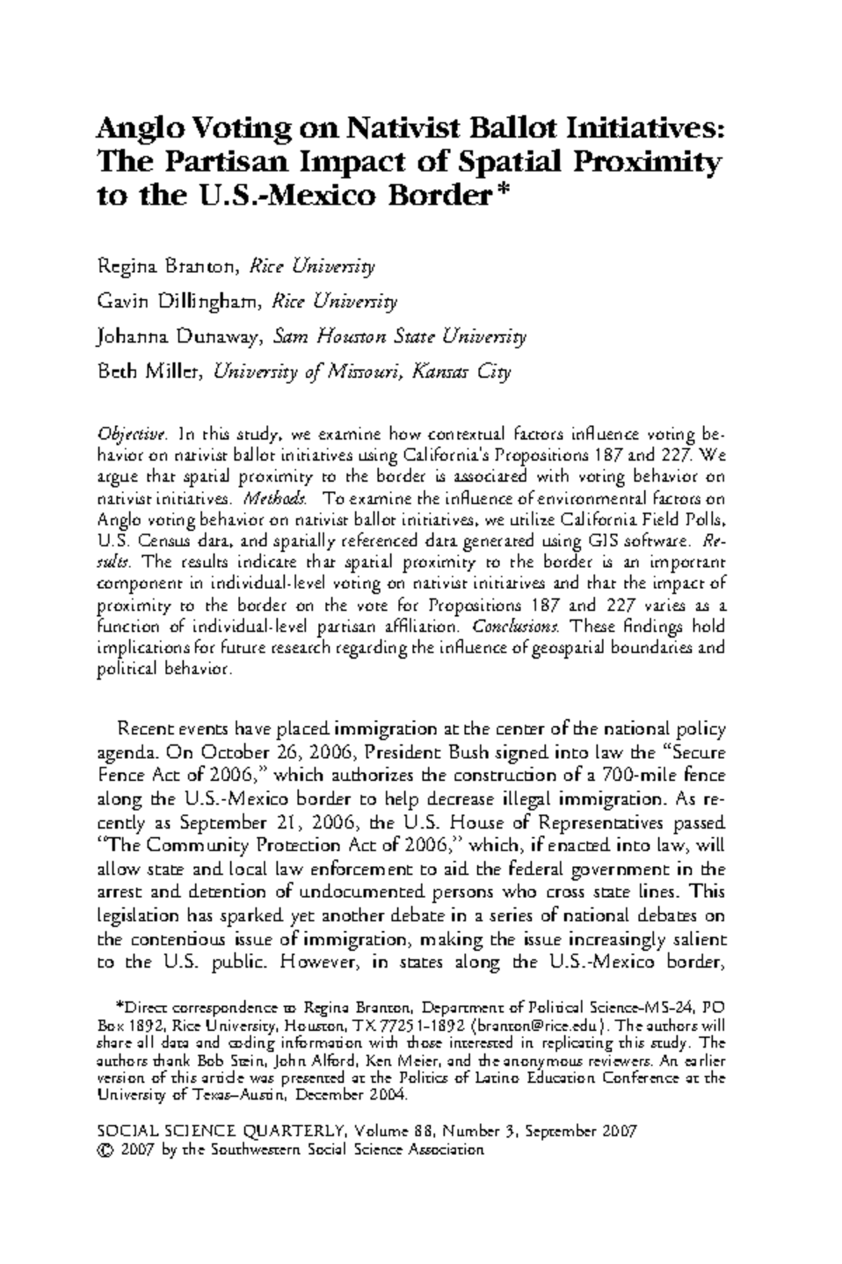 Anglo Voting on Nativist Ballot Initiatives: A Study - Studocu