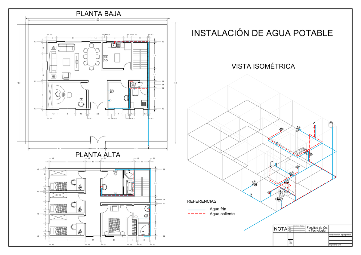 Plano Isométrico de Instalación de Agua Potable - Ingeniería Civil ...