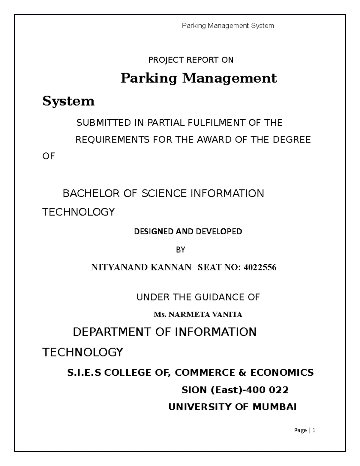 DBMS Project report- Inventory Management System - “Inventory Management System” Submitted as ...
