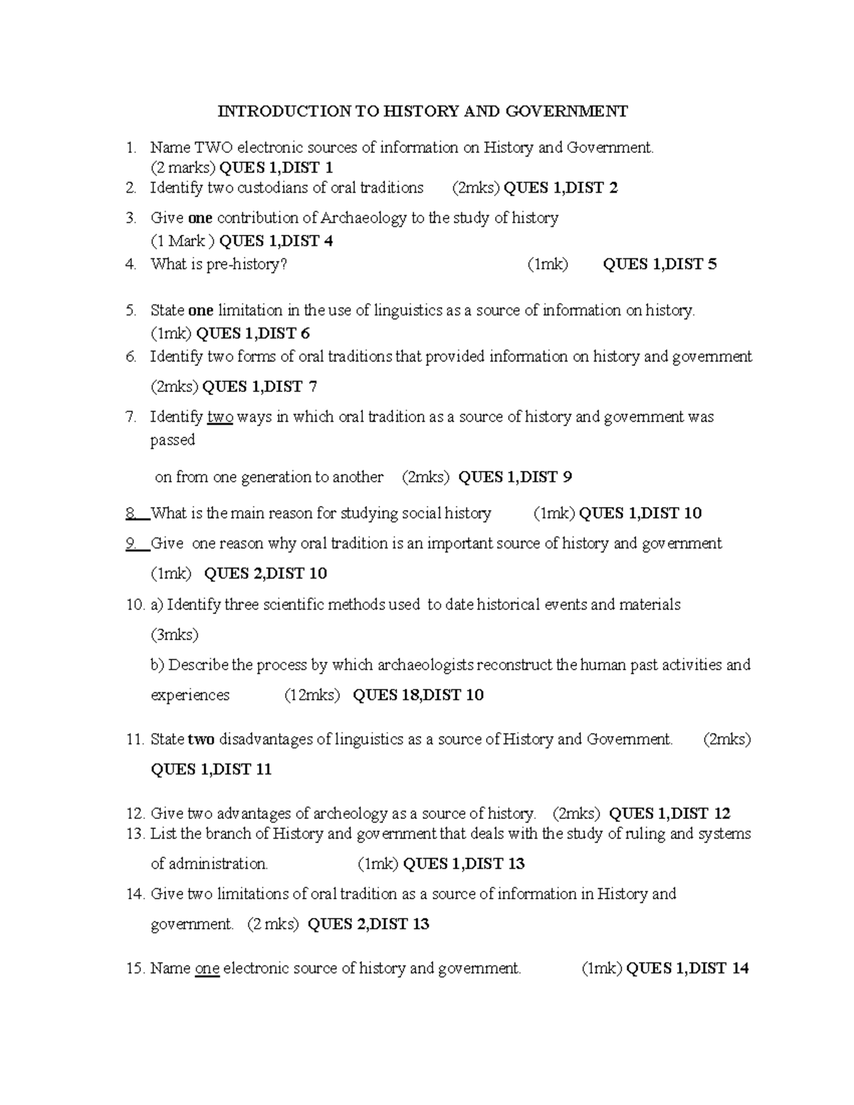 History & Government Paper 2: Key Concepts & Sources Of Information ...